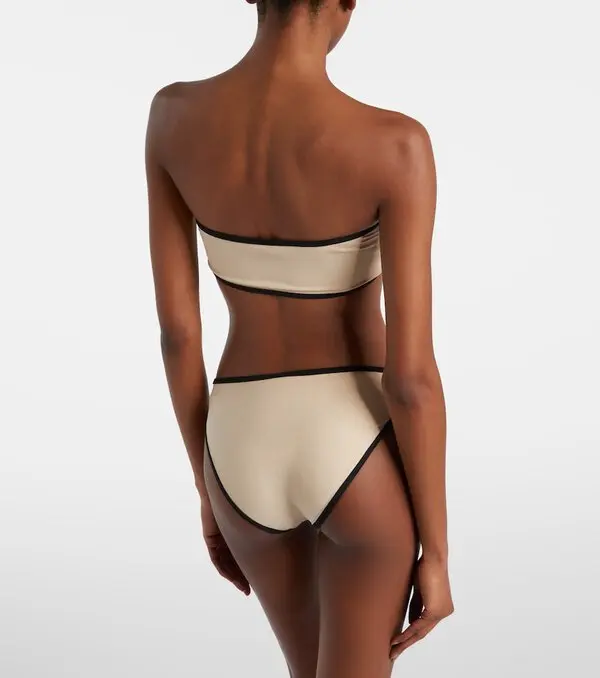 TOTEME Stripe Edge Bikini Bottoms - Brown