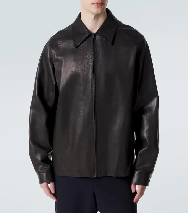 THE ROW Mount Leather Jacket - Black