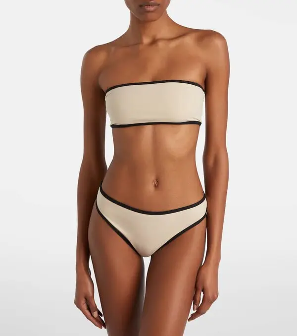 TOTEME Stripe Edge Strapless Bikini Top