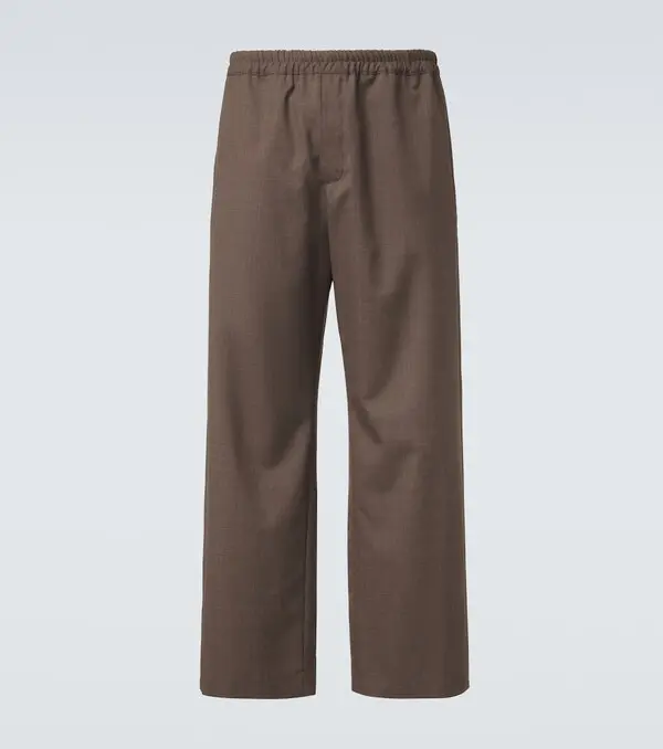 THE ROW Ari Wool Wide-leg Trousers - Brown
