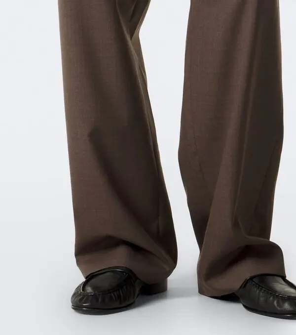 THE ROW Ari Wool Wide-leg Pants