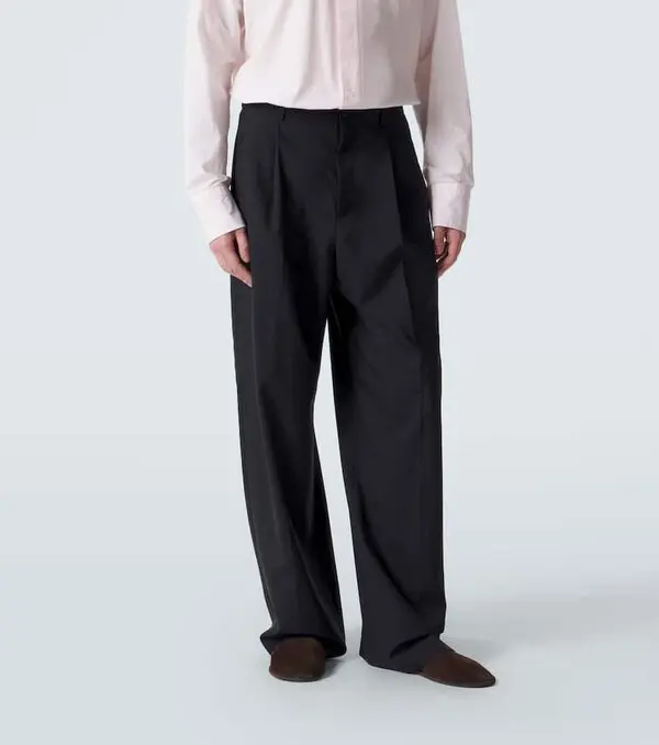 THE ROW Thom Wool Wide-leg Pants