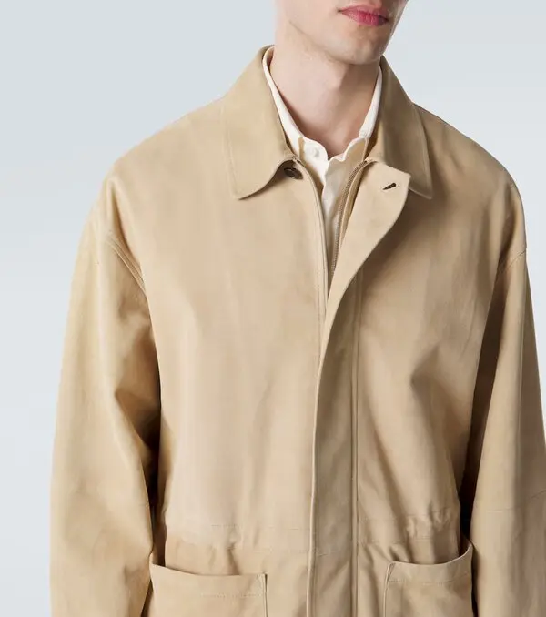 THE ROW Vilmo Suede Jacket - Beige
