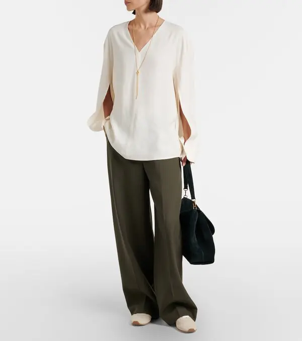 TOTEME Oversized Viscose Blouse - White