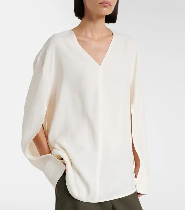 TOTEME Oversized Viscose Blouse - White