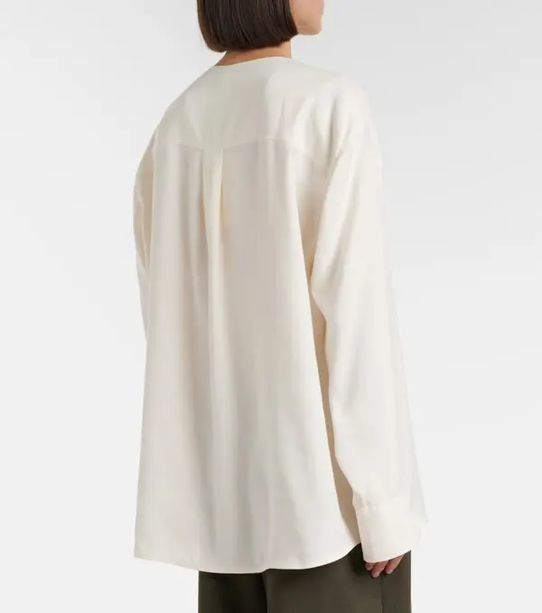 TOTEME Oversized Viscose Blouse - White