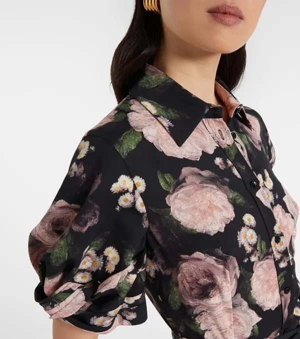 Erdem Floral Print Shirt Dress With Belt - Multicoloured