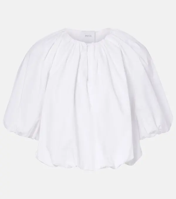 PATOU Gathered Cotton Top - White