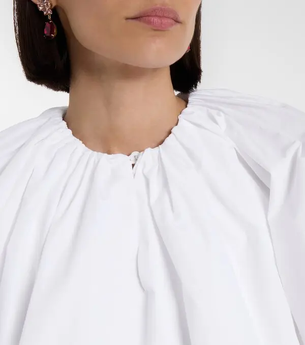 PATOU Gathered Cotton Top - White