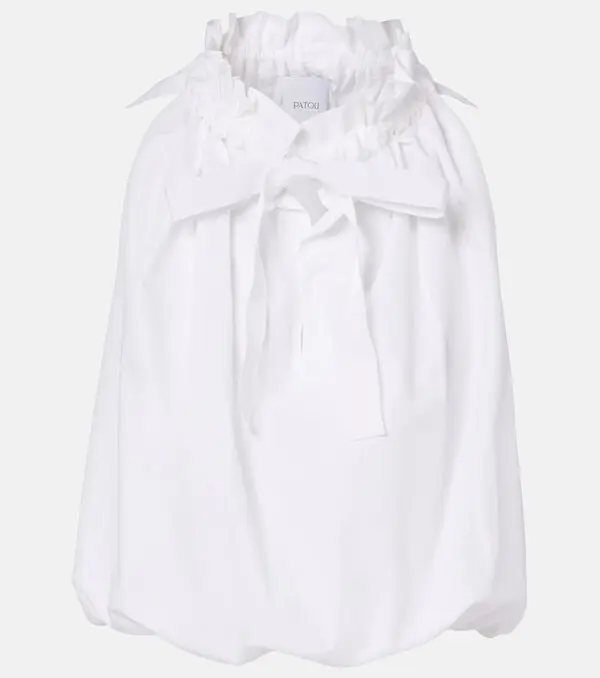 PATOU Gathered Cotton Top - White