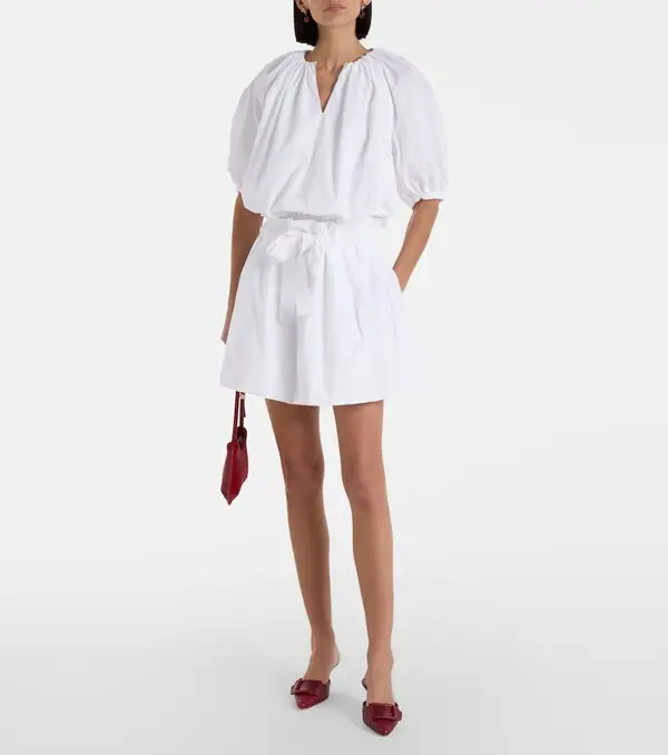 PATOU Gathered Cotton Top - White