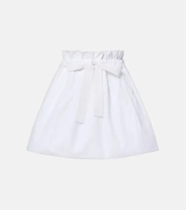 PATOU Gathered Cotton Miniskirt - White