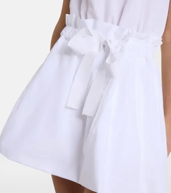 PATOU Gathered Cotton Miniskirt - White