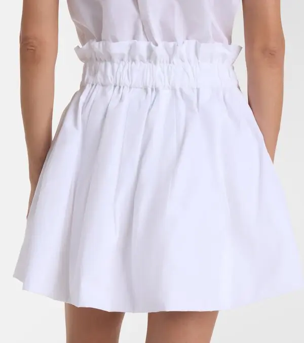 PATOU Gathered Cotton Miniskirt - White