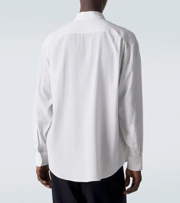 THE ROW Granada Pinstripe Silk Poplin Shirt - White