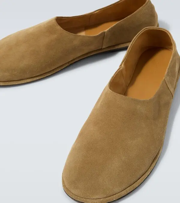 THE ROW Canal Suede Slip-on Shoes - Brown