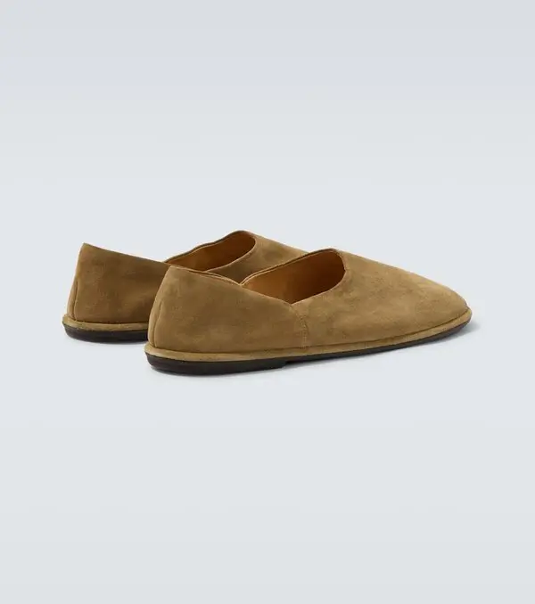 THE ROW Canal Suede Slip-on Shoes - Brown