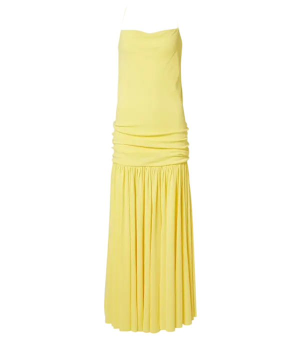 Jacquemus Abiha Gathered Midi Dress - Yellow