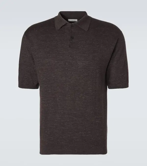 THE ROW Borges Cashmere, Silk, And Linen Polo Shirt - Brown