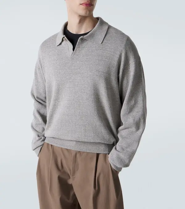 THE ROW Kirin Cotton Polo Shirt - Grey