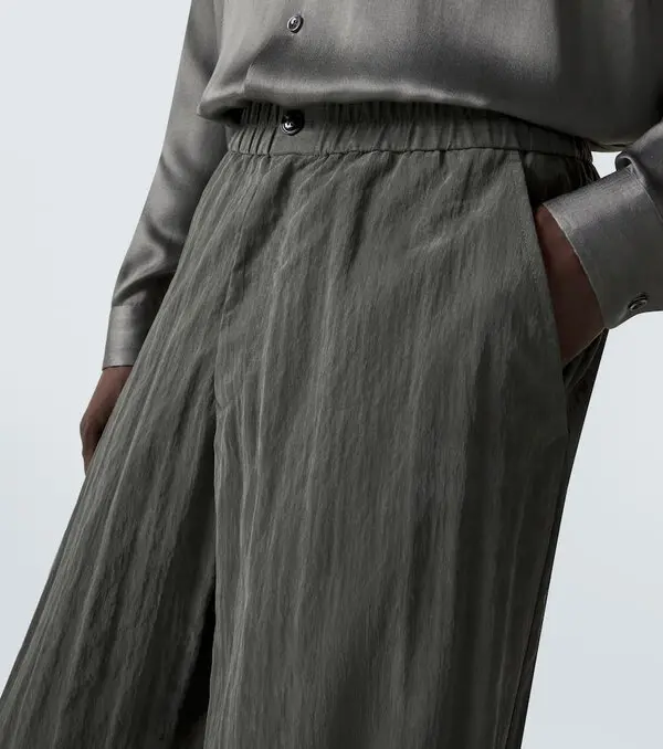 Giorgio Armani Pleated Wide-leg Canvas Pants