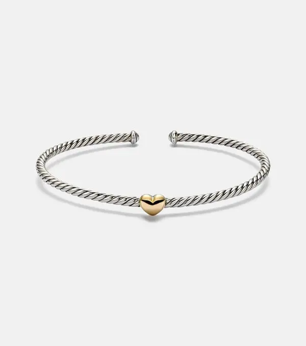 David Yurman Micro Cable Flex® Heart Station Bracelet - Silver
