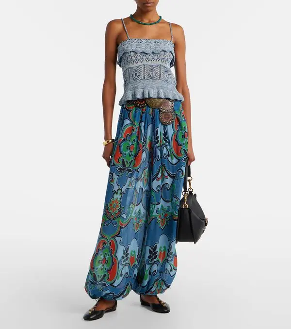 Etro Printed Wide-leg Pants