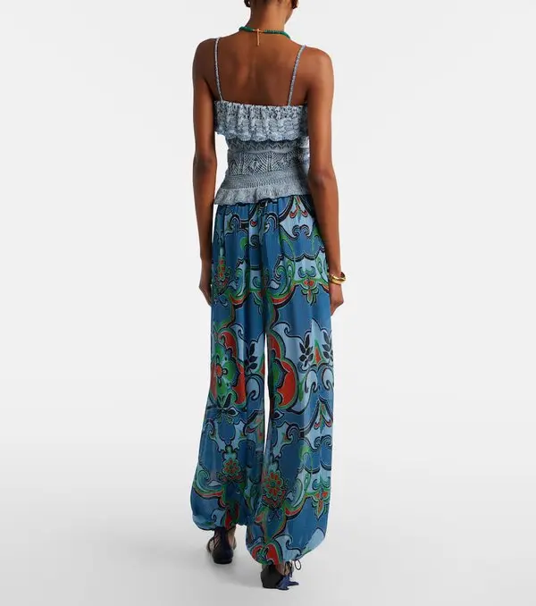 Etro Printed Wide-leg Pants