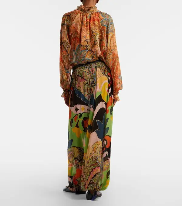 Etro Printed Wide-leg Pants
