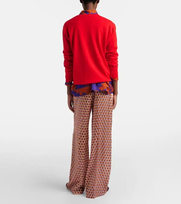 Dries Van Noten Polka-dot Silk Pants - Orange