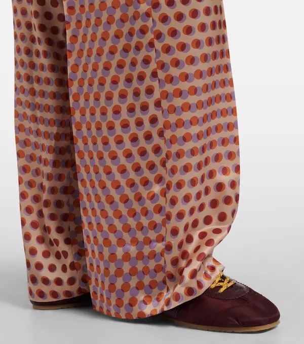 Dries Van Noten Polka-dot Silk Pants - Orange