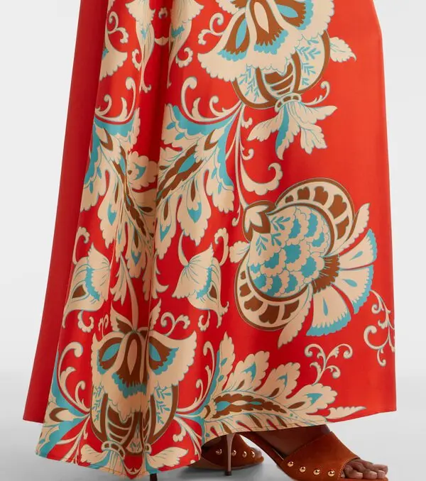 Etro Printed Silk Shirt Dress - Red