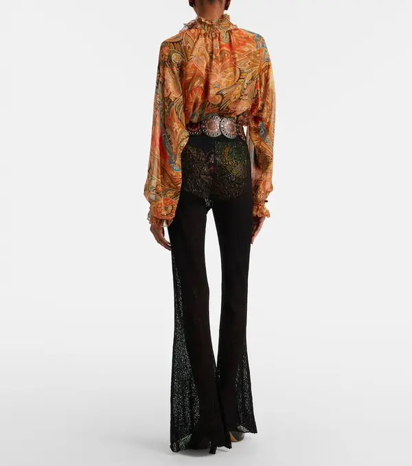 Etro Cotton Lace Flared Pants - Multicoloured