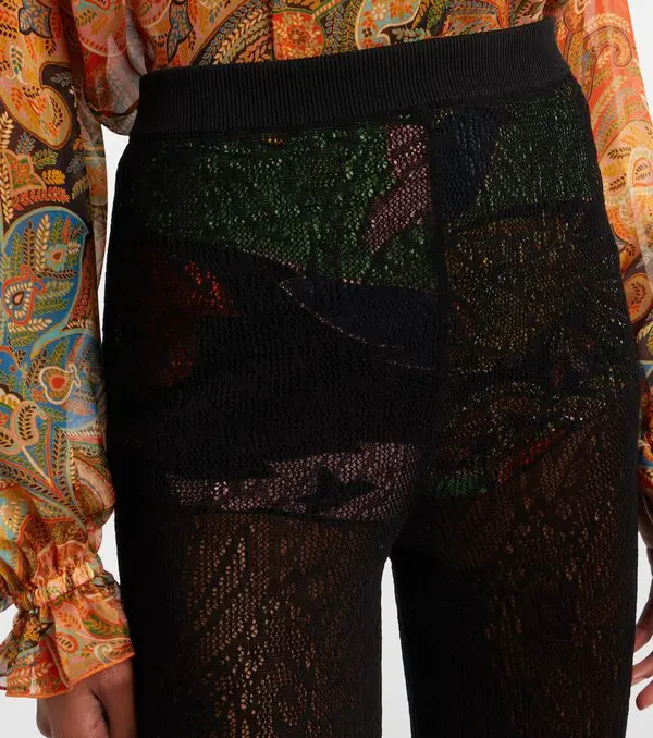 Etro Cotton Lace Flared Pants - Multicoloured