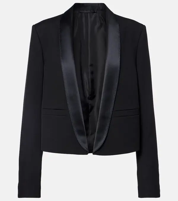 TOM FORD Silk-trimmed Wool Blazer - Black