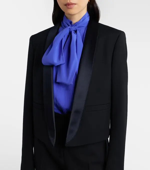 TOM FORD Silk-trimmed Wool Blazer - Black
