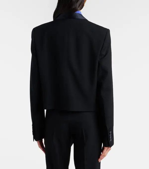 TOM FORD Silk-trimmed Wool Blazer - Black