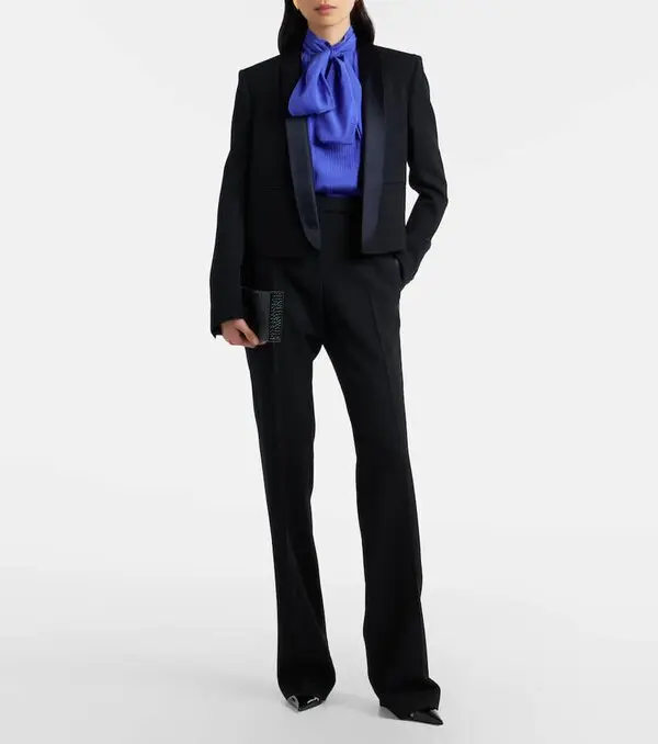 TOM FORD Silk-trimmed Wool Suit Pants