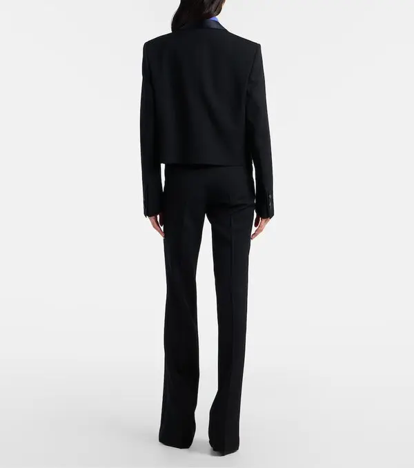 TOM FORD Silk-trimmed Wool Suit Pants - Black