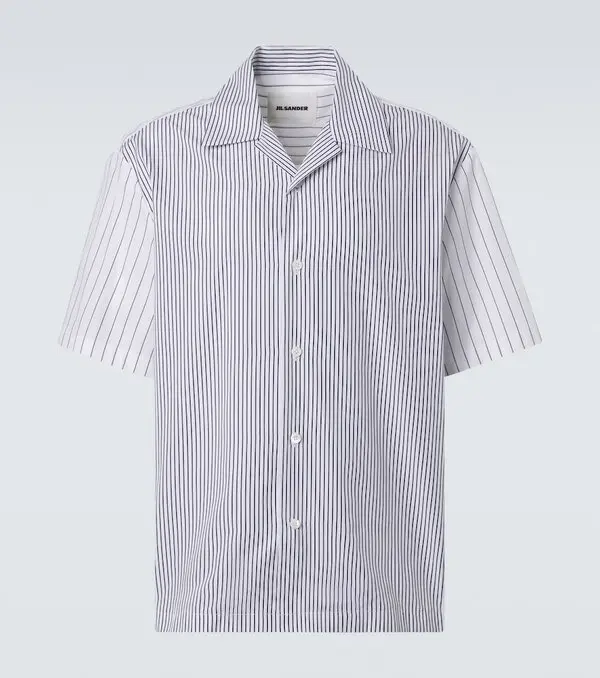 JIL SANDER Striped Cotton Bowling Shirt