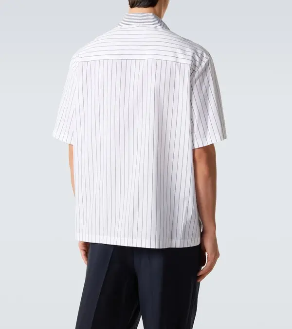 JIL SANDER Striped Cotton Bowling Shirt