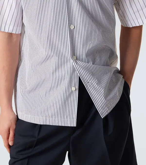 JIL SANDER Striped Cotton Bowling Shirt