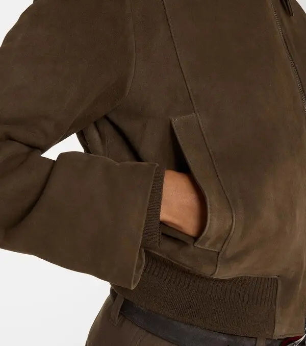 Vince Suede Blouson Jacket - Brown