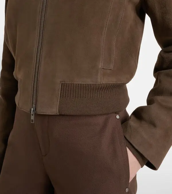Vince Suede Blouson Jacket - Brown