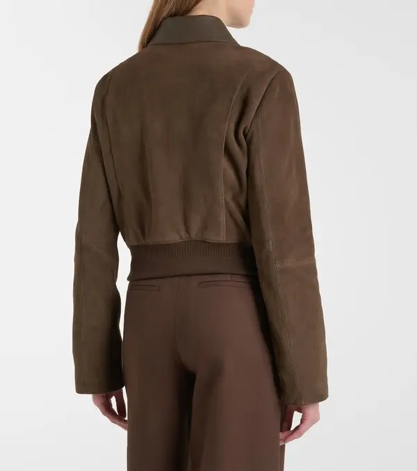 Vince Suede Blouson Jacket - Brown