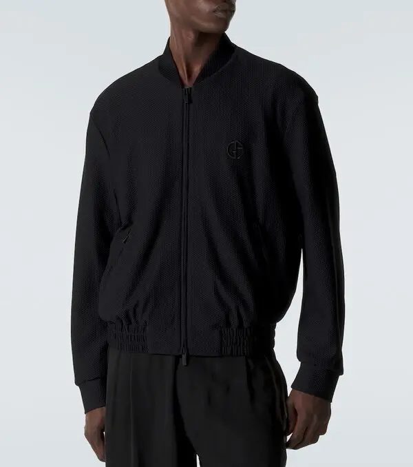 Giorgio Armani Logo Blouson Jacket - Black