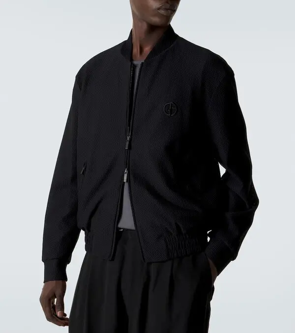 Giorgio Armani Logo Blouson Jacket - Black