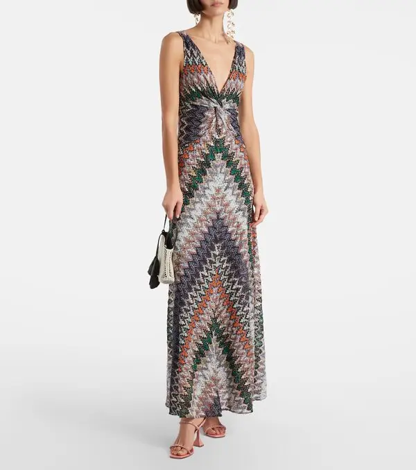 Missoni Zigzag Lamé Maxi Dress - Multicoloured