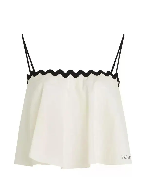 Karl Lagerfeld Top Festoneado Característico | | Hn - Neutrals