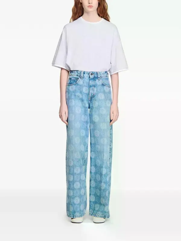 Sandro Jeans Anchos Con Motivo Floral | | Hn